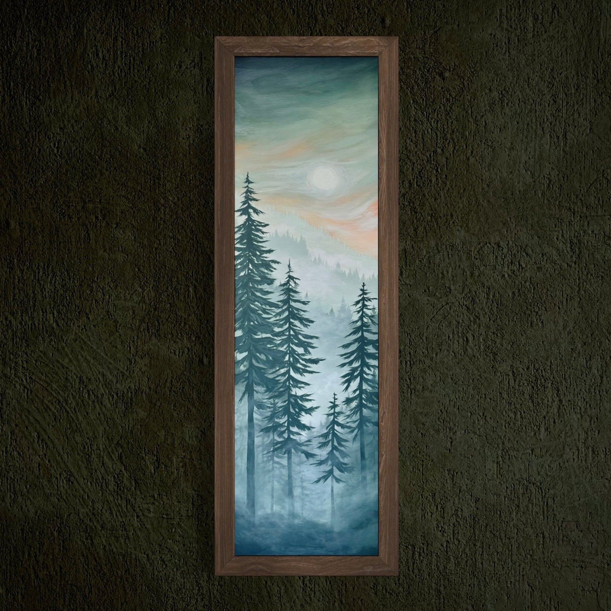 “Breaking Through the Fog” Original Painting – Hand-Painted Pine Forest ...
